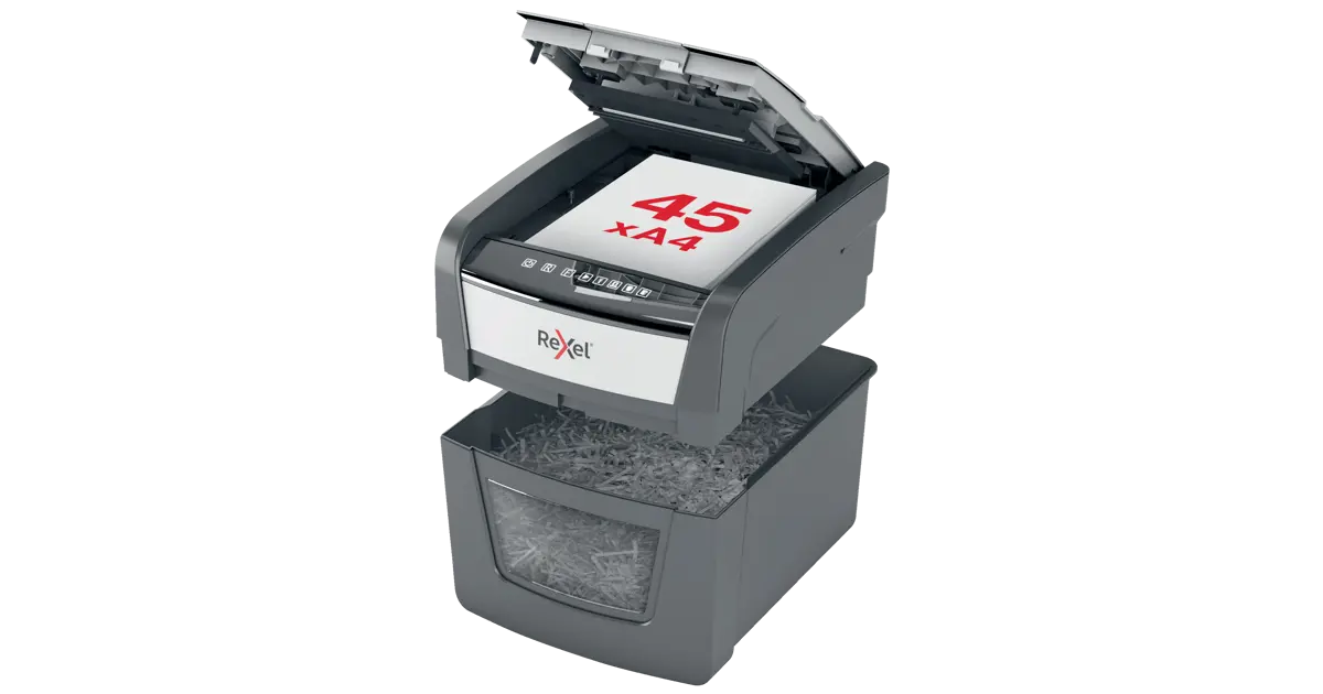 Rexel Optimum AutoFeed 45X Automatic Cross Cut Paper Shredder | REXEL