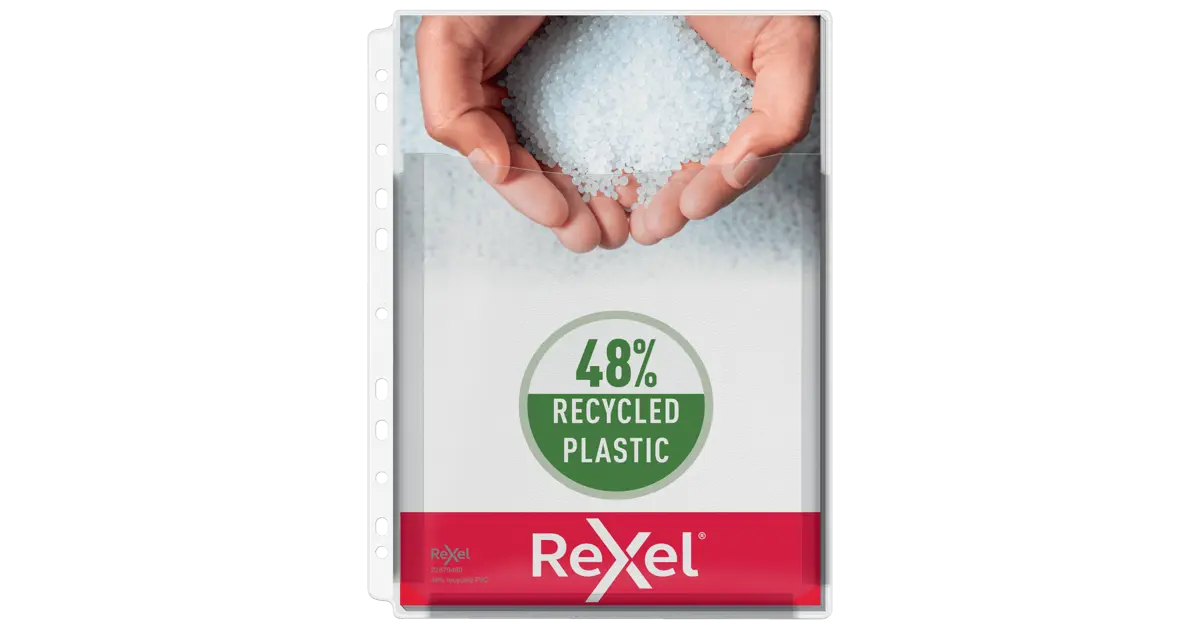 Rexel Premium Maxi Prospekthülle A4, 48 % recycelter Kunststoff | REXEL