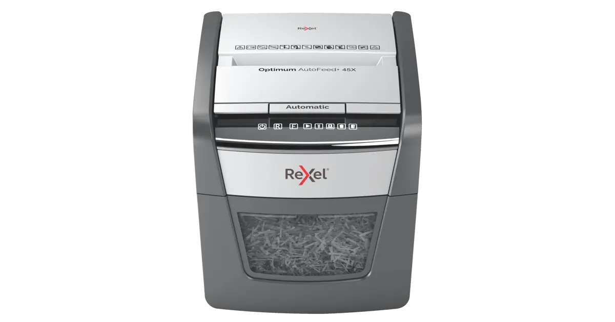 Rexel Optimum AutoFeed 45X Automatic Cross Cut Paper Shredder P4 | REXEL