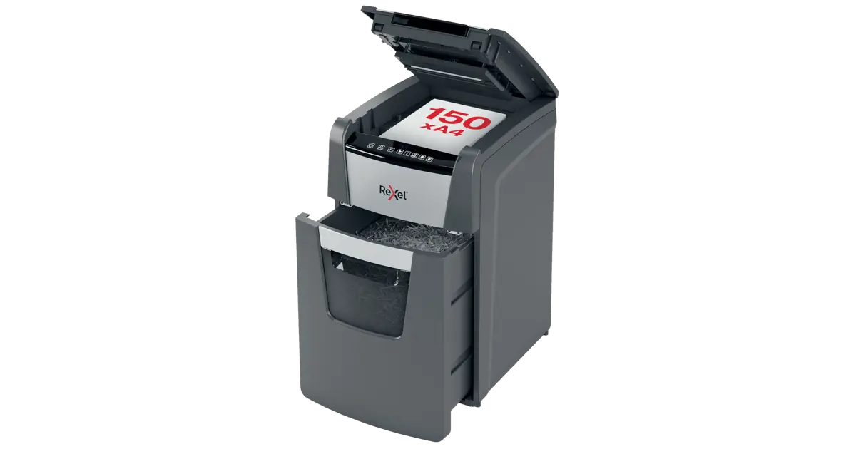 Rexel Optimum AutoFeed+ 150X Automatic Cross Cut Paper Shredder P4 | REXEL